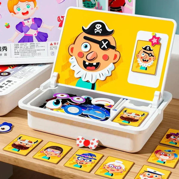 🧲 Magnetische Gezichtsdress-up Reisspel – Educatief Leerspeelgoed Dubb ...